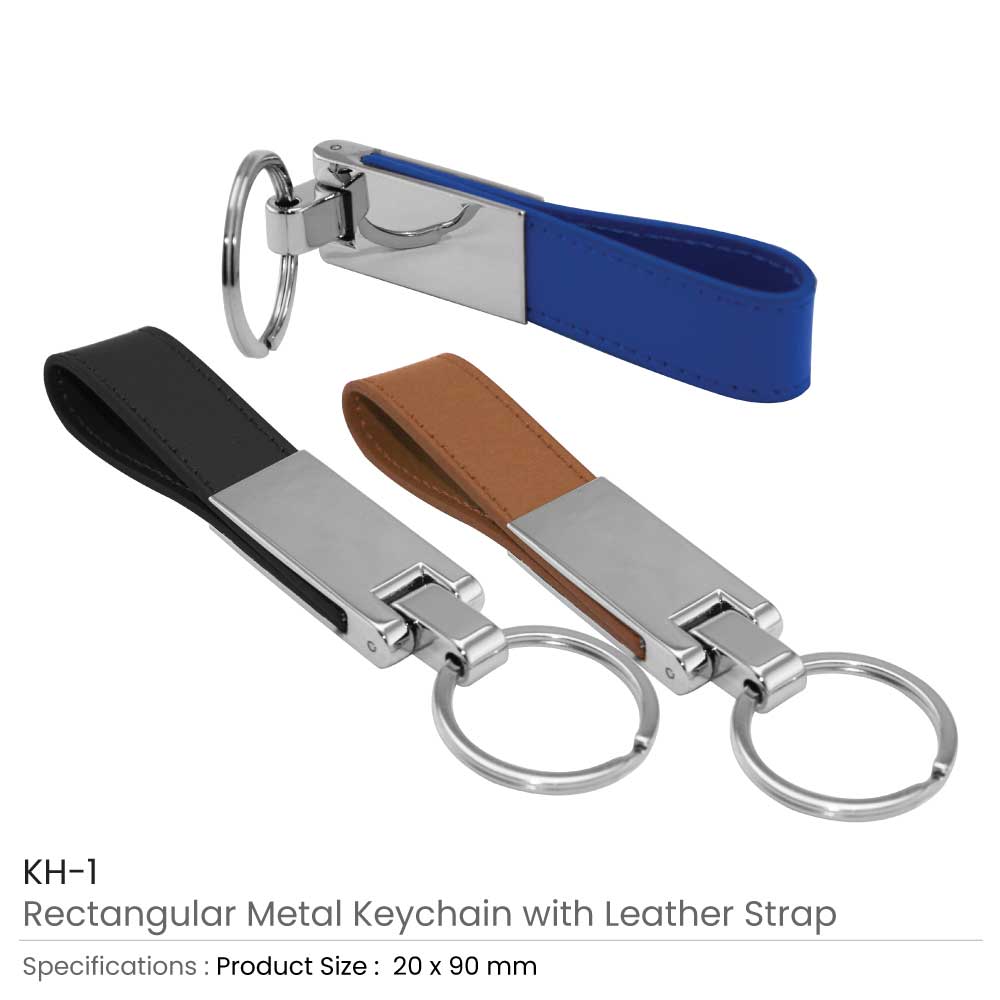 Metal Key Chains with Leather Strap | Promotional Gifts, Customised ...