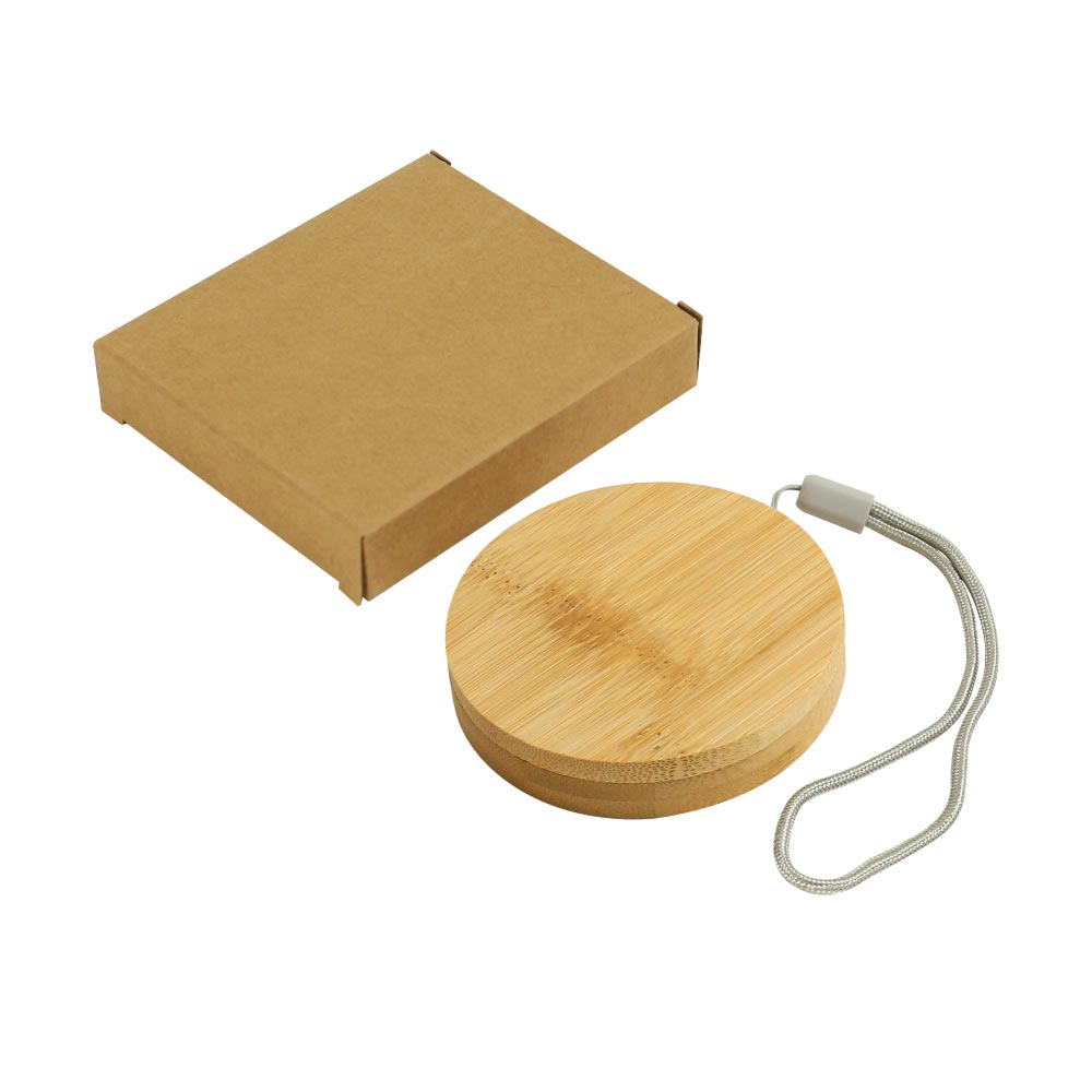 Multi-Charging Cable Set in Round Bamboo Case | Promotional Gifts ...